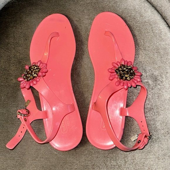 Coach | Shoes | Authentic Coach Women Sandals Rubber Pink Size 9 | Poshmark